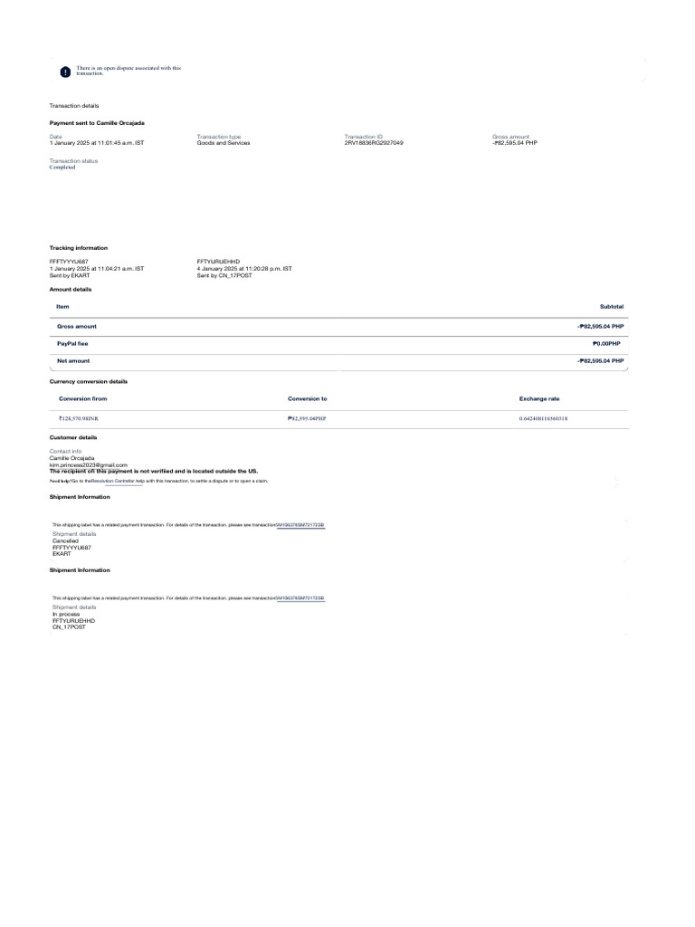 Transactions - PayPal(1) | PDF | Trade | Currency