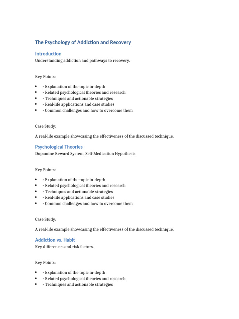 The Psychology of Addiction and Recovery | PDF | Substance Related ...