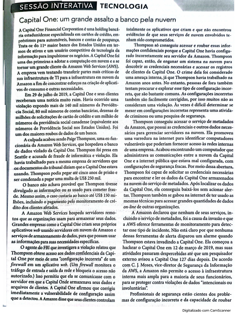 Estudo de Caso Capital One-AWS | PDF