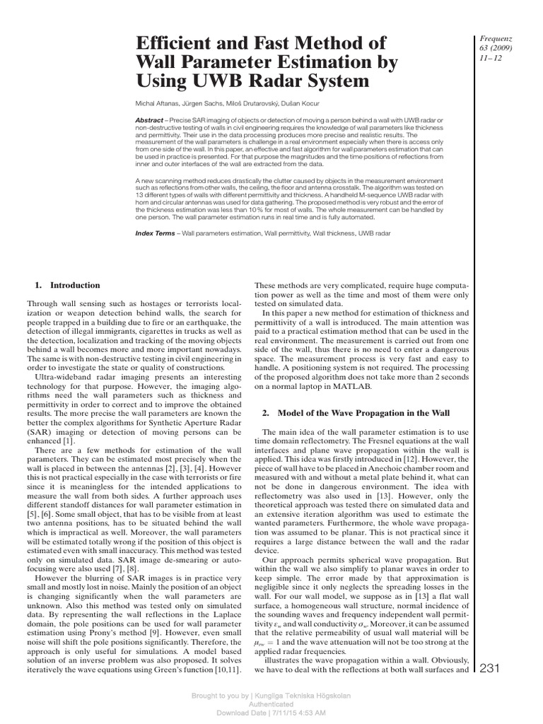Efficient and Fast Method of | PDF | Waves | Radar