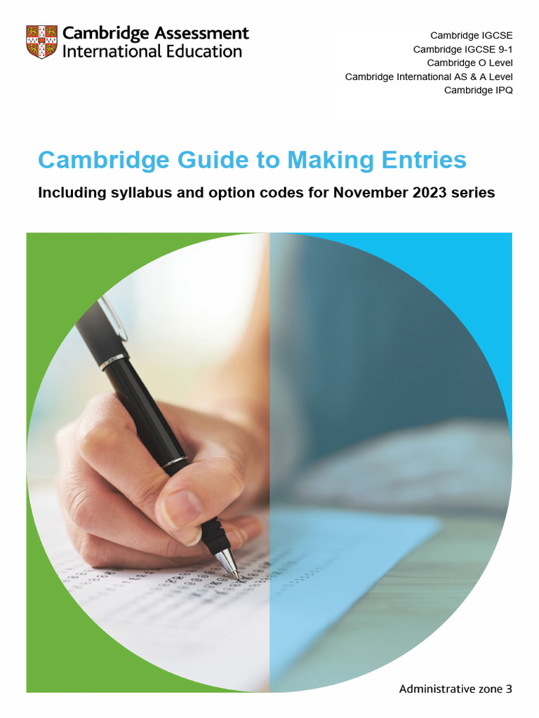 Cambridge Entry Guide for Nov 2023 | PDF | Educational Assessment And ...