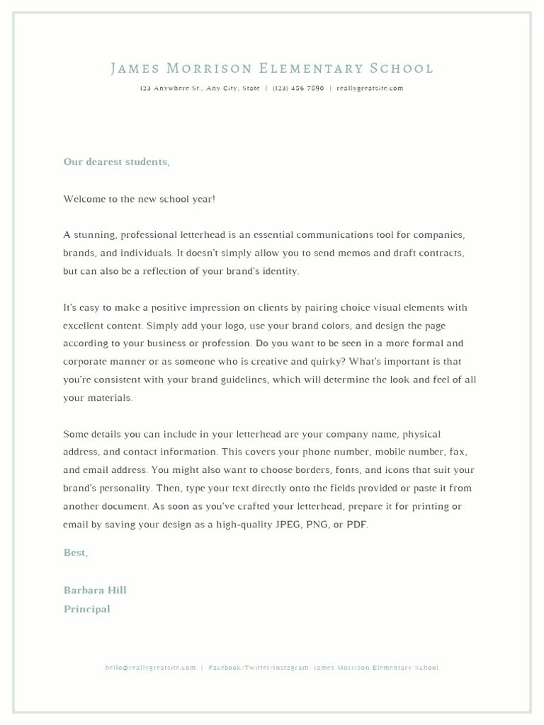 White Bordered Welcome Letter To The Students School Letters PDF | PDF