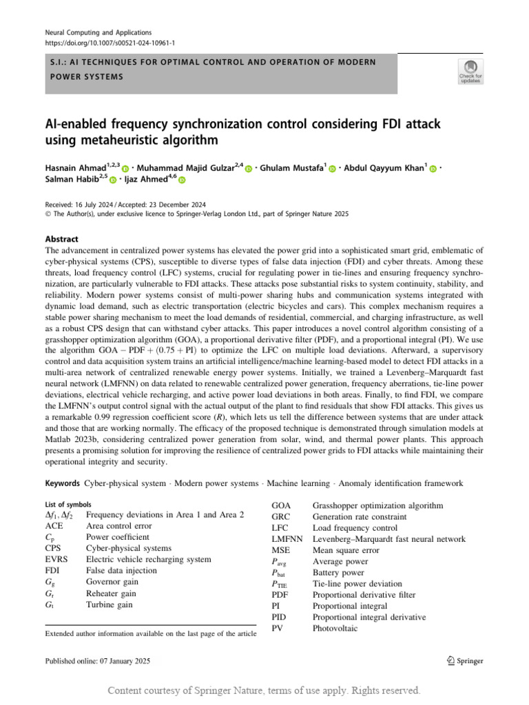 AI-Enabled Frequency Synchronization Control Consi | PDF | Computer Security | Security