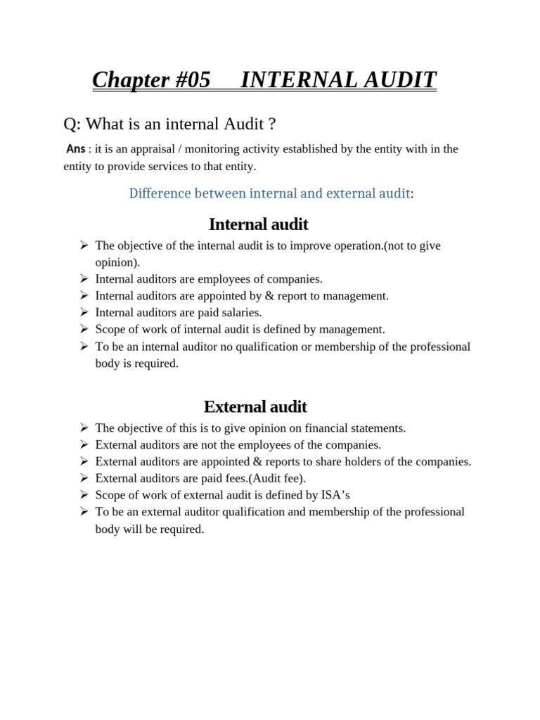 Internal vs. External Audit Guide | PDF | Audit | Internal Audit