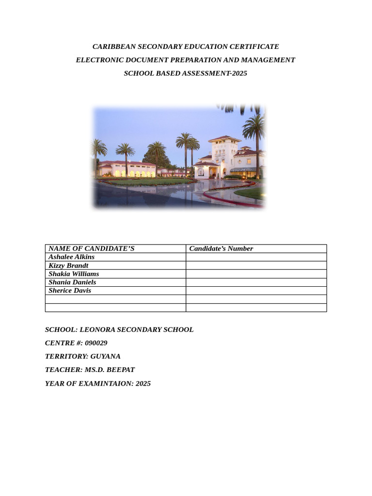 Template For The EDPM SBA | PDF