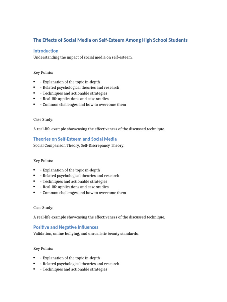 Social Media's Impact on Teen Self-Esteem | PDF | Self Esteem | Theory