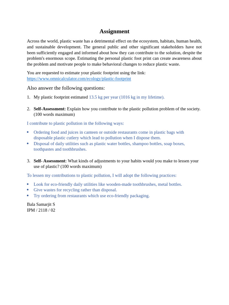 Assignment - Bala Samarjit S - IPM - 2118 - 02 | PDF