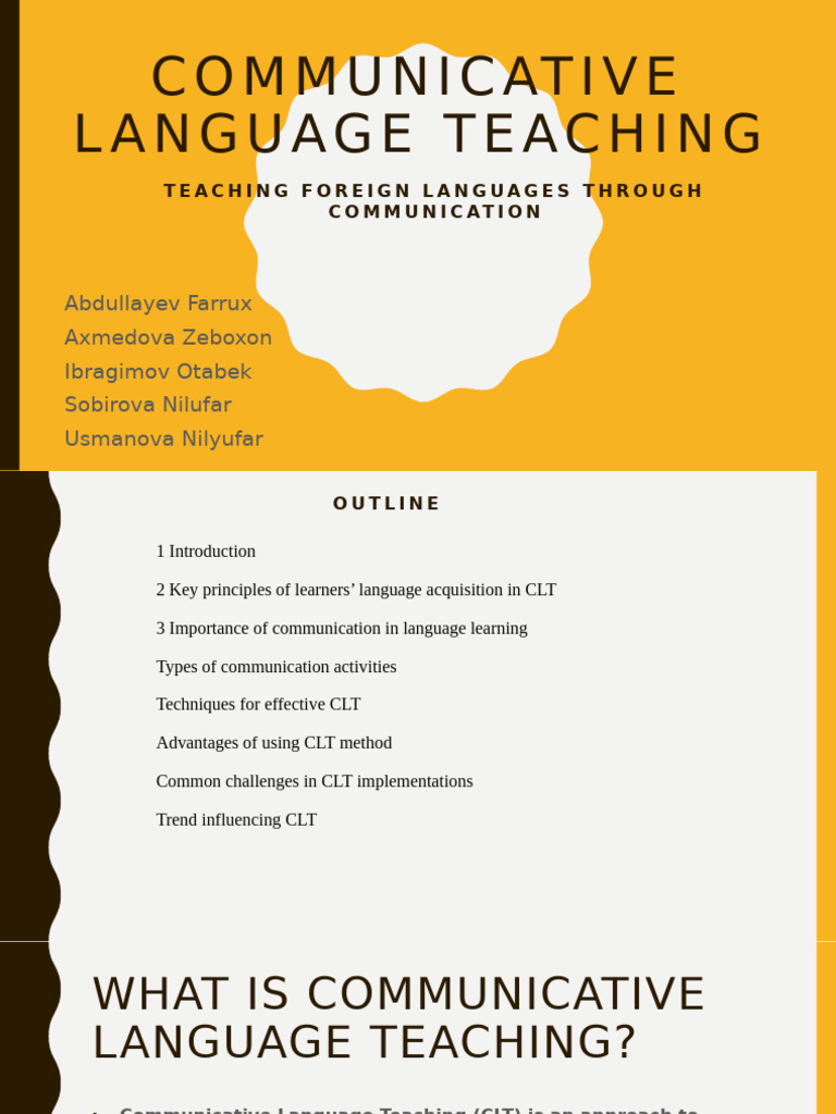 Communicative Language Teaching | PDF | Learning | Human Communication