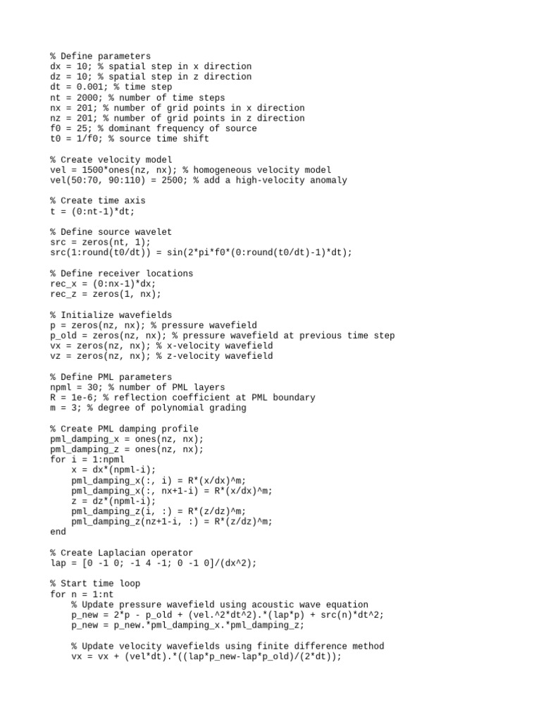 Reverse Time Migration (RTM) Using Finite Difference Method | PDF | Mathematical Analysis ...