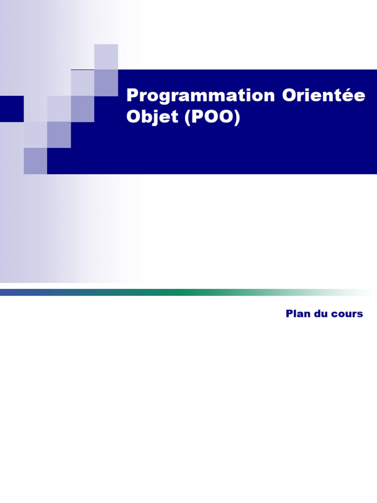 POO Chap 1 | PDF | Classe (informatique) | Programmation orientée objet