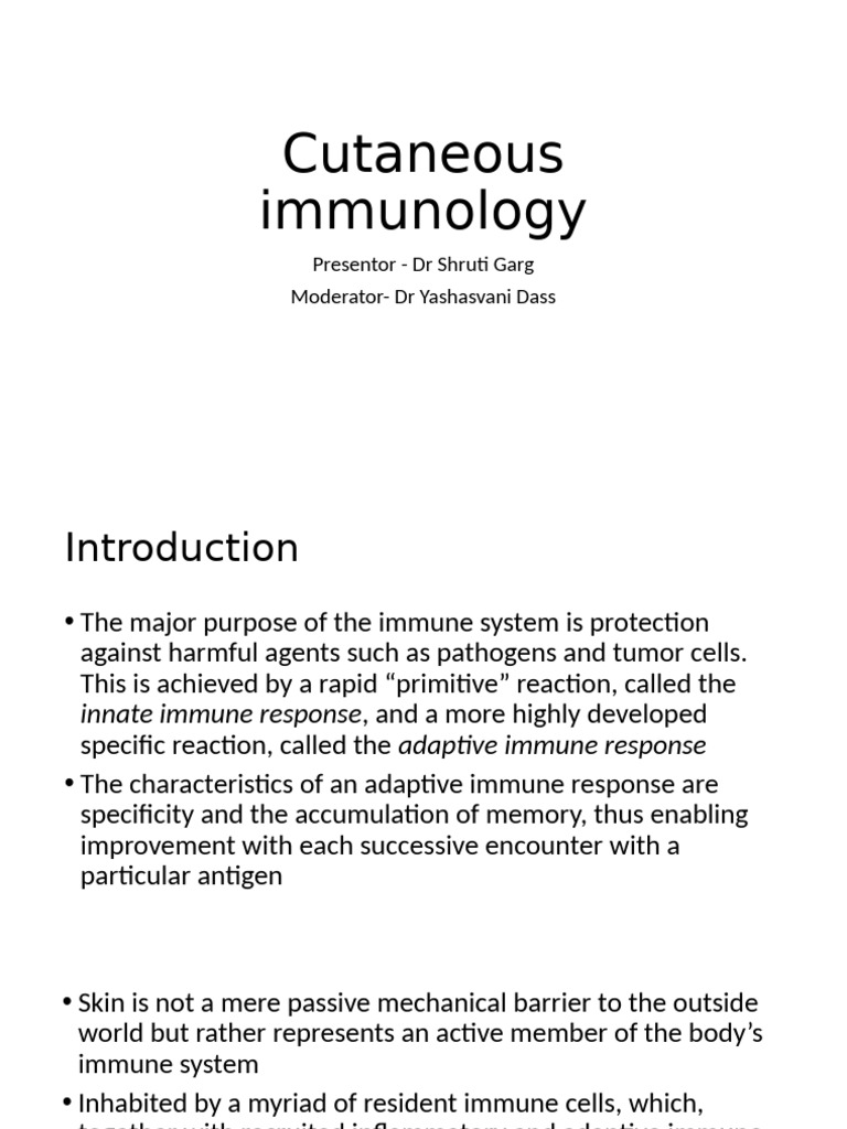 Cutaneous Immunology Overview | PDF | Immune System | Innate Immune System