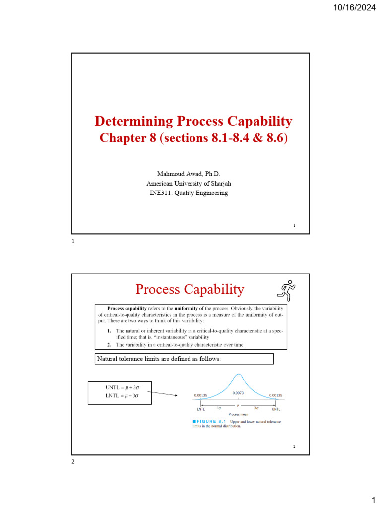 6 Determining Process Capability - F24 | PDF | Normal Distribution | Statistical Analysis