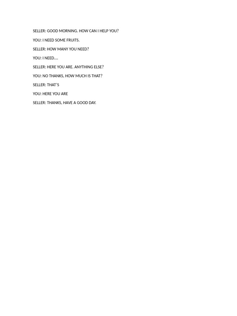 Fruits Conversation | PDF