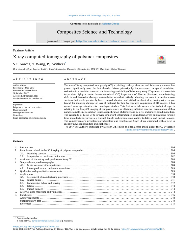 X-ray CT in Polymer Composites Analysis | PDF | X Ray | Ct Scan