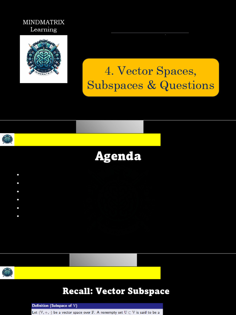 Lec 5 Spans, LI and Bases | PDF | Linear Subspace | Vector Space