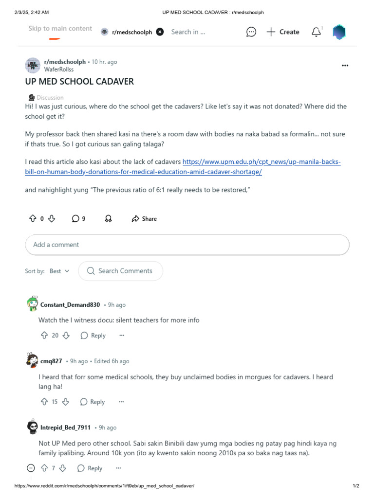 UP MED SCHOOL CADAVER - R - Medschoolph | PDF | Cultural Aspects Of ...