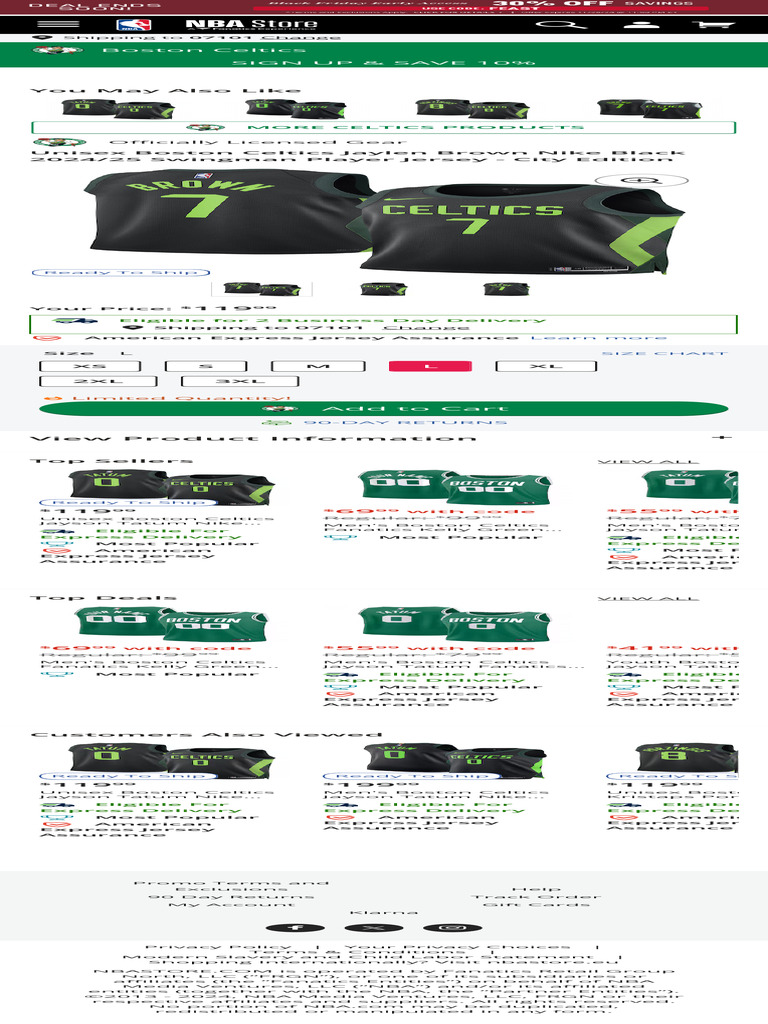 Unisex Boston Celtics Jaylen Brown Nike Black 202425 Swingman Player Jersey - City Edition | PDF ...