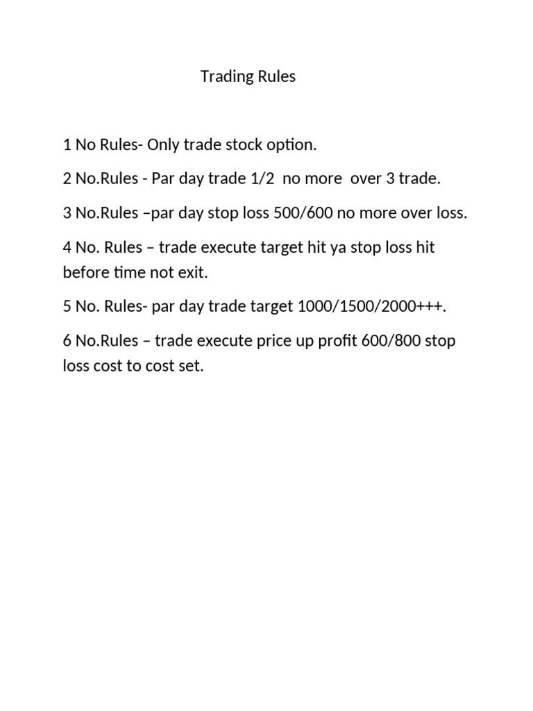 Trading Rules | PDF