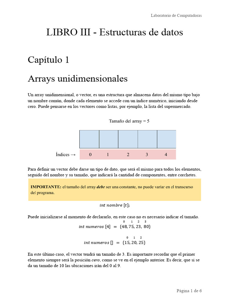 LIBRO III - Estructuras de Datos | PDF | Puntero (Programación de computadora) | Programación de ...