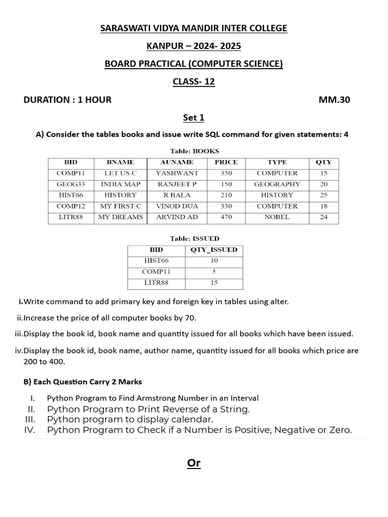 PRACTICAL QUESTION | PDF | Computer Programming