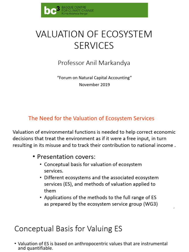Valuing Ecosystem Services Explained | PDF | Economic Surplus ...