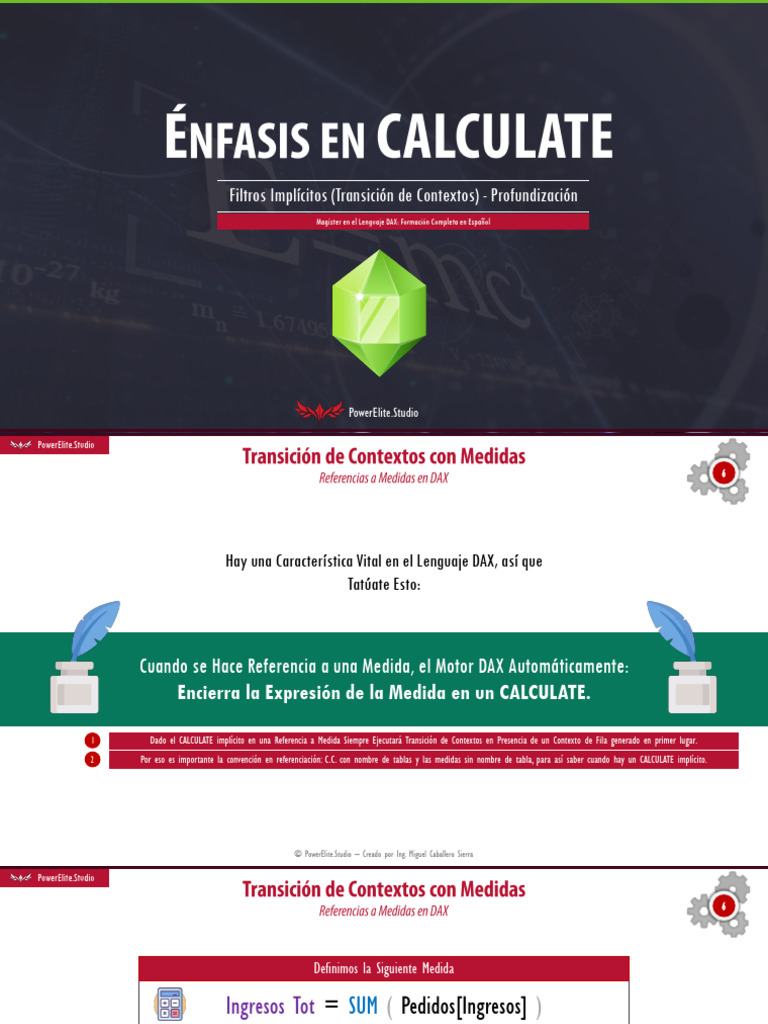 Filtros Implícitos en DAX: Contextos y CALCULATE | PDF | Programación ...