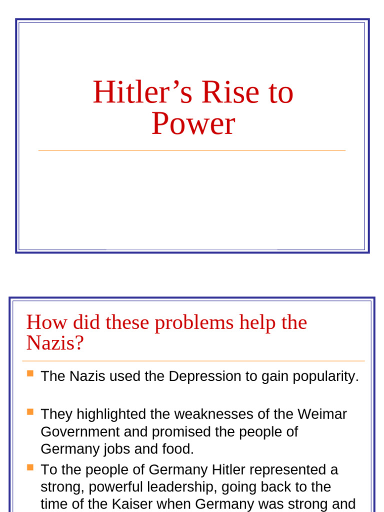 Hitler Rise To Power | PDF | Weimar Republic | Nazi Party