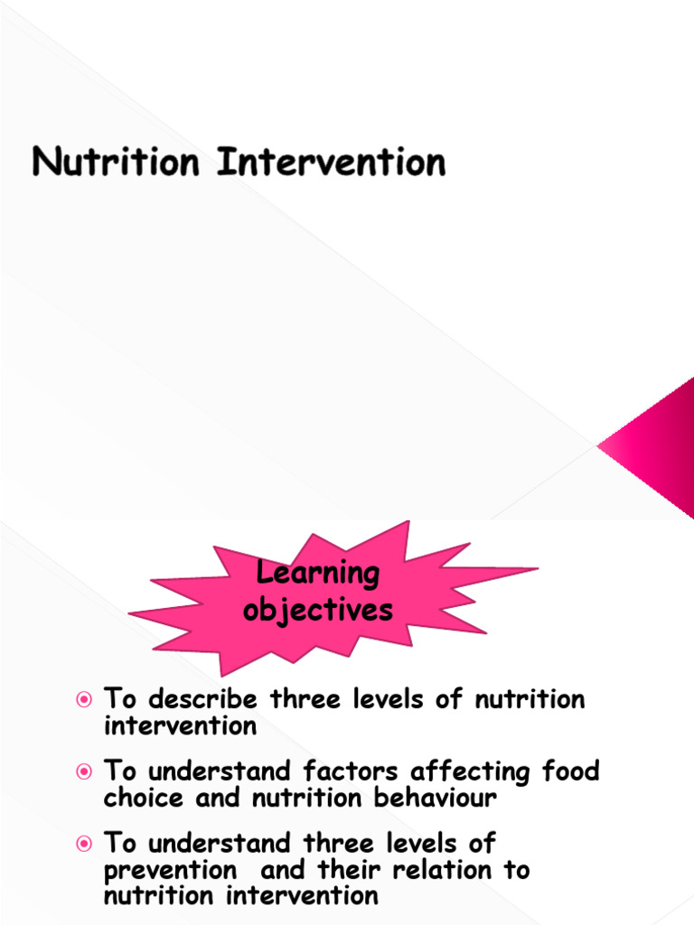 Nutrition Interventions: Levels and Strategies | PDF | Behavior