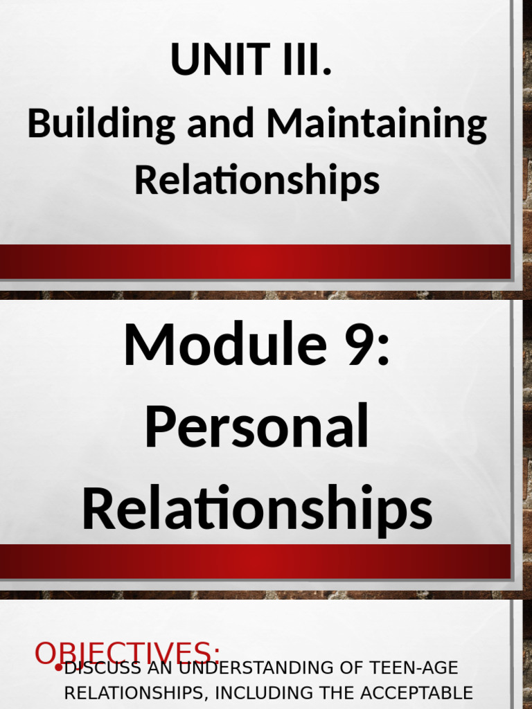 1.-MODULE-9-PERSONAL-RELATIONSHIPS | PDF