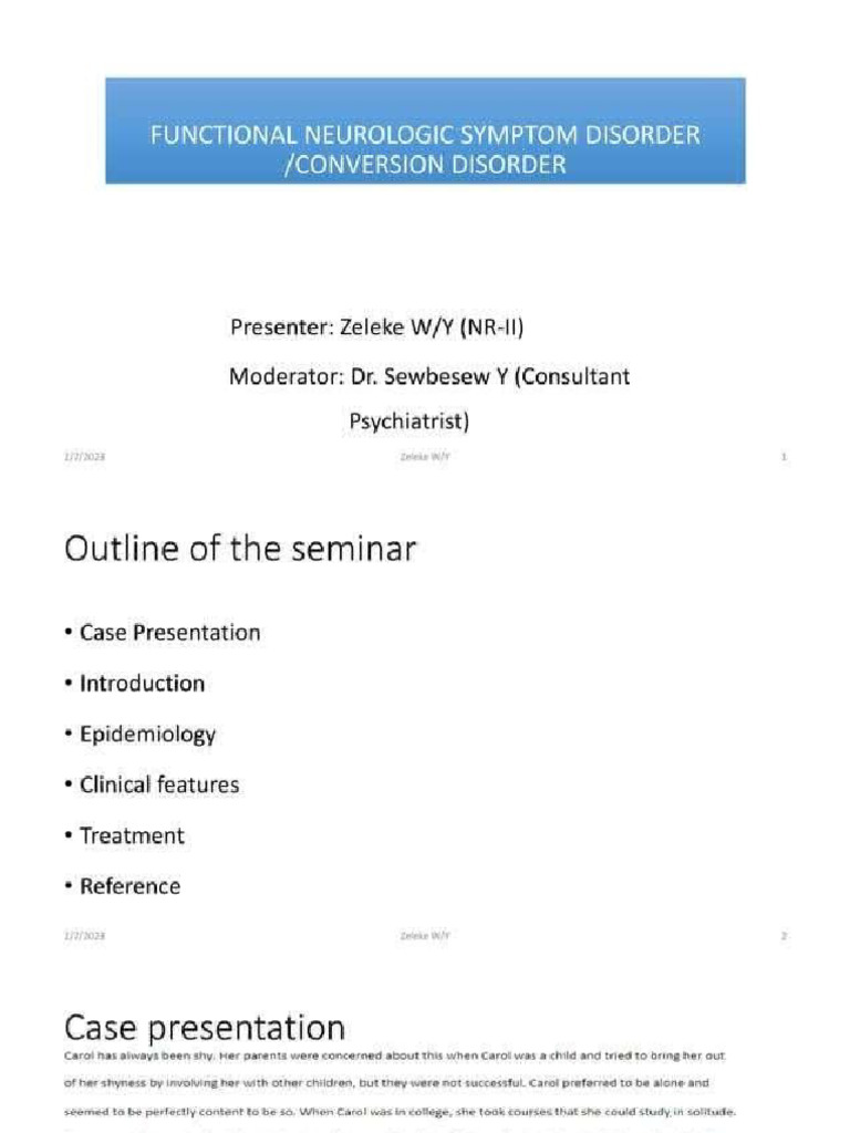1, Slide, Functional Neurologic Symptom Disorder-Output | PDF