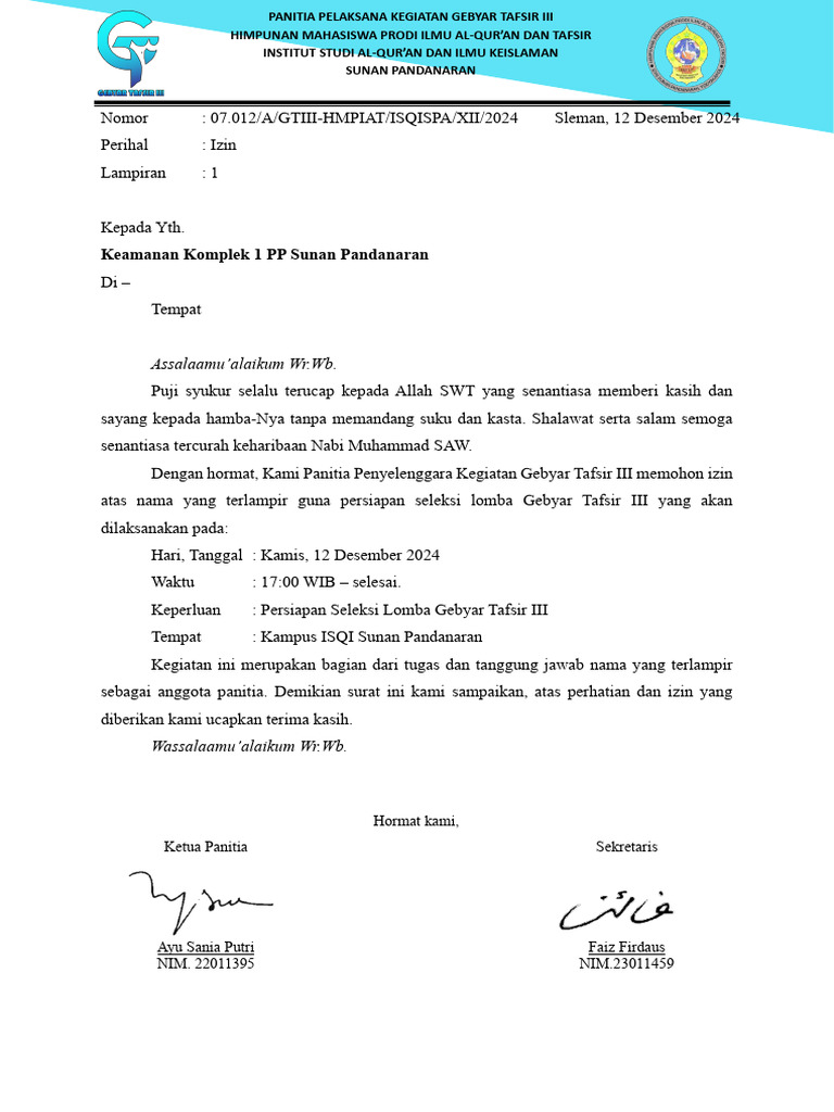 Surat Izin-Kom.1 | PDF