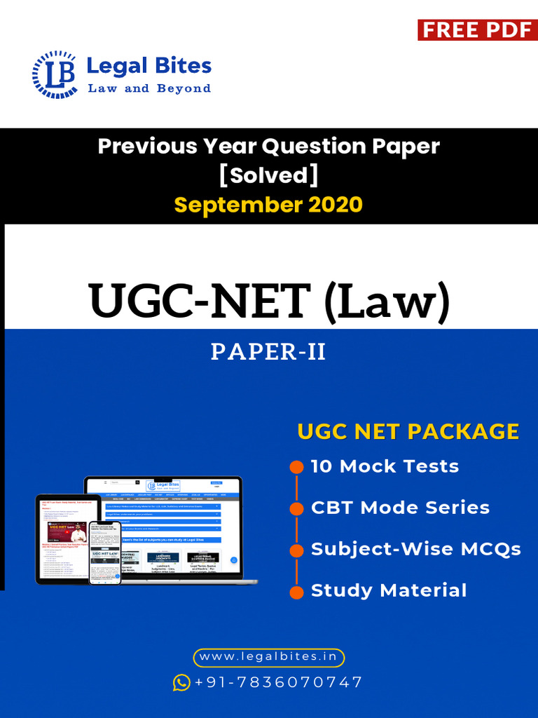 Ugc Net Paper II September Law 822351 | PDF | World Trade Organization | Justice