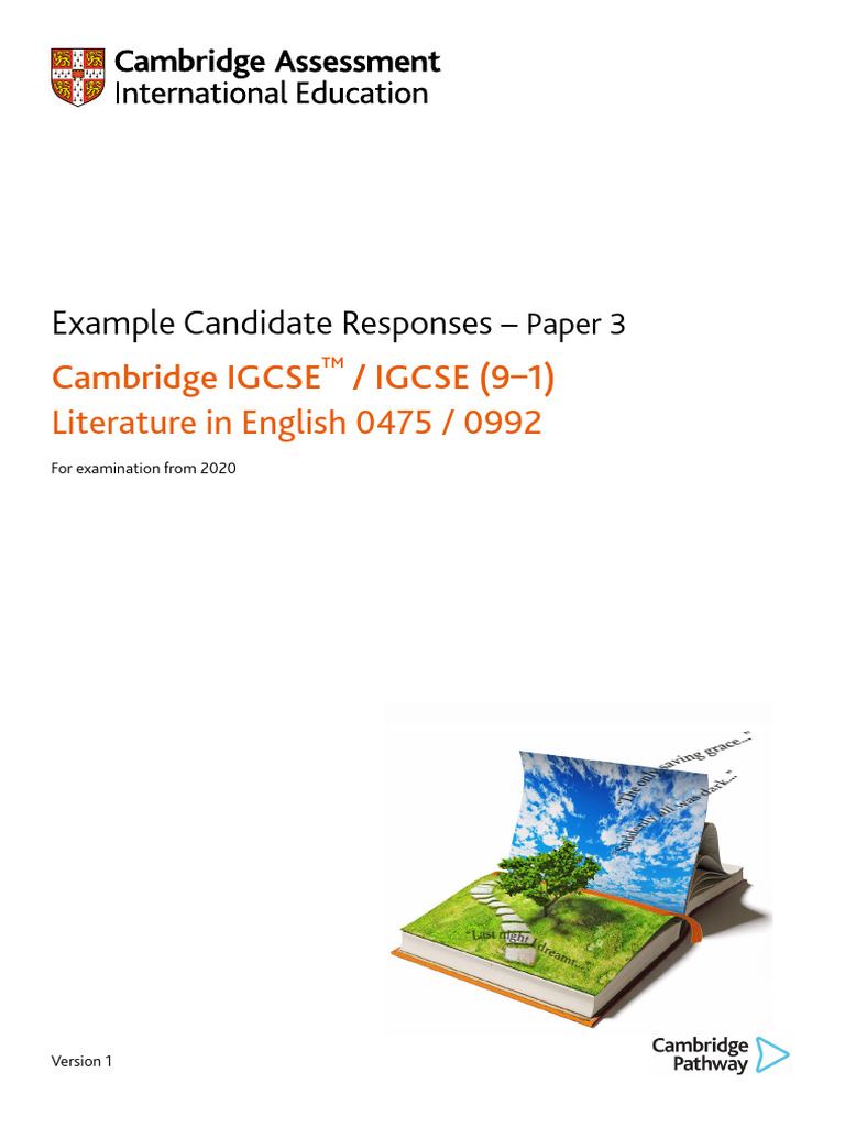 0475 Example Candidate Responses Paper 3 (For Examination From 2020 ...