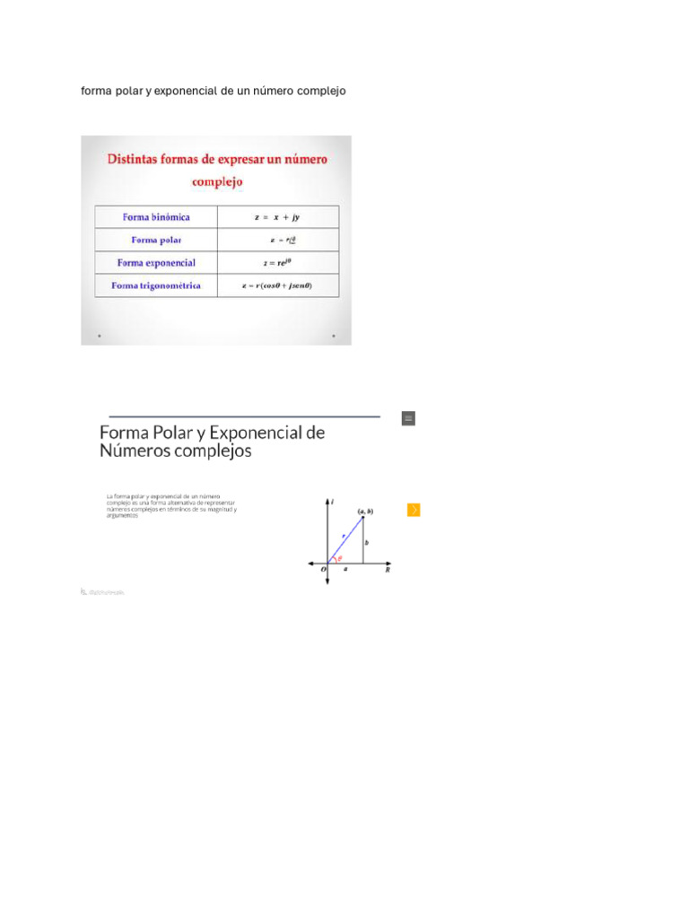 Forma Polar y Exponencial de Un Número Complejo | PDF