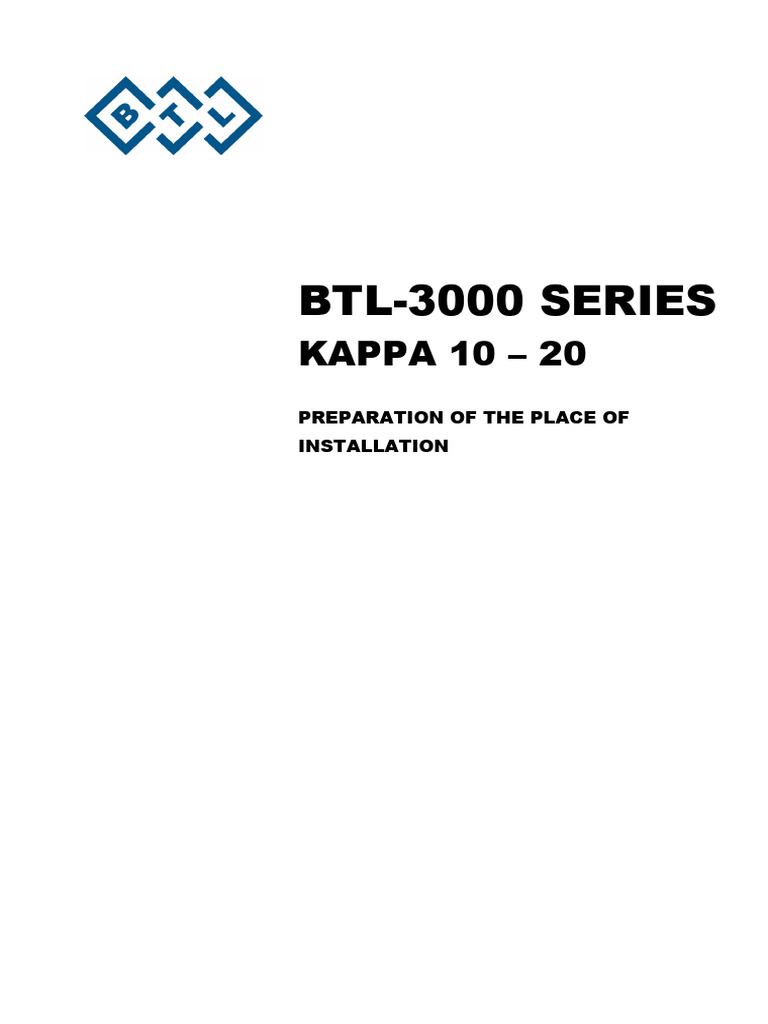 030-80_BTL-3000_Kappa_Installation_EN100 | PDF | Water | Valve