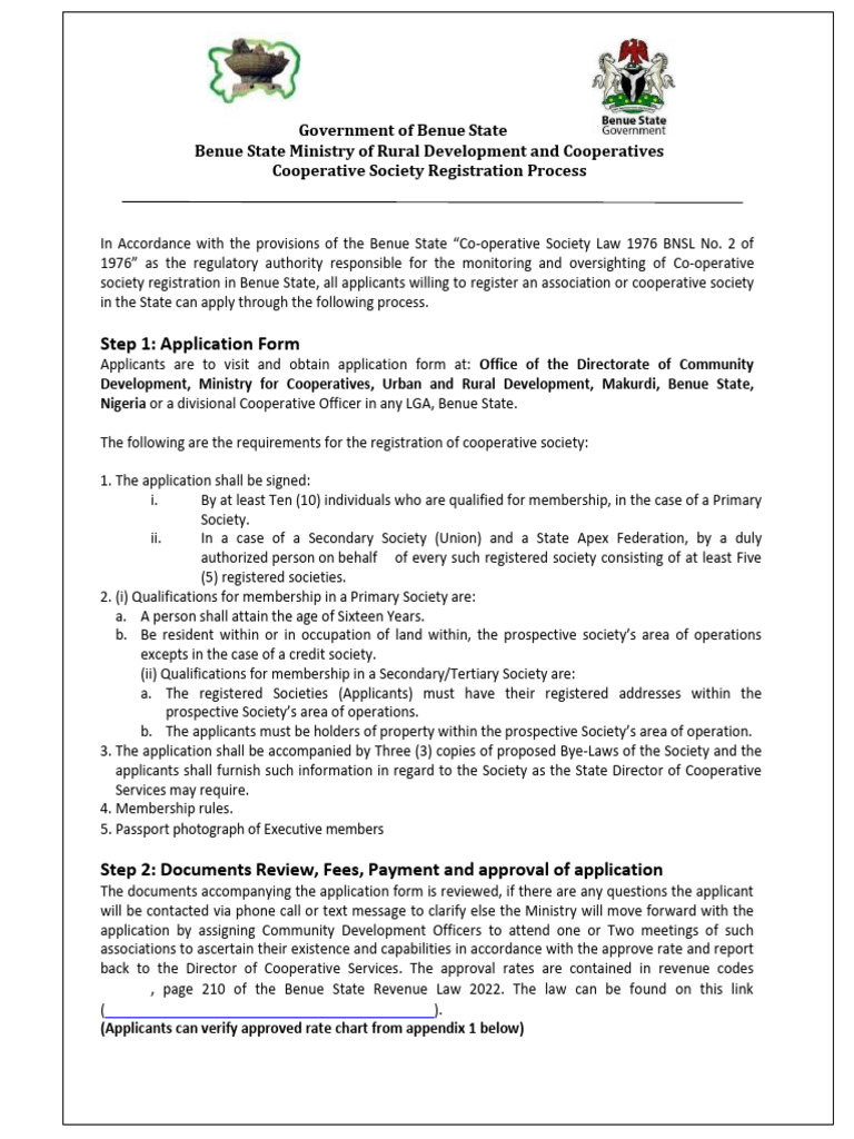 Cooperative Society Registration Guide | PDF | Government