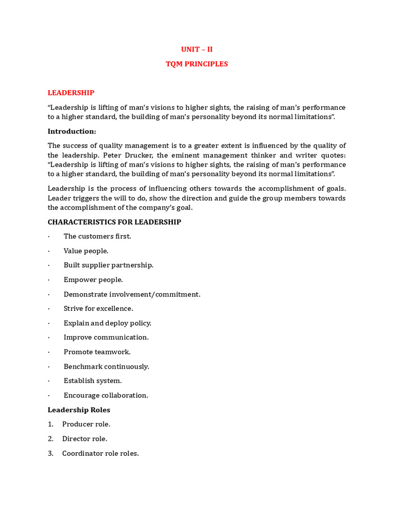 TQM_UNIT - 2 | PDF | Motivation | Motivational