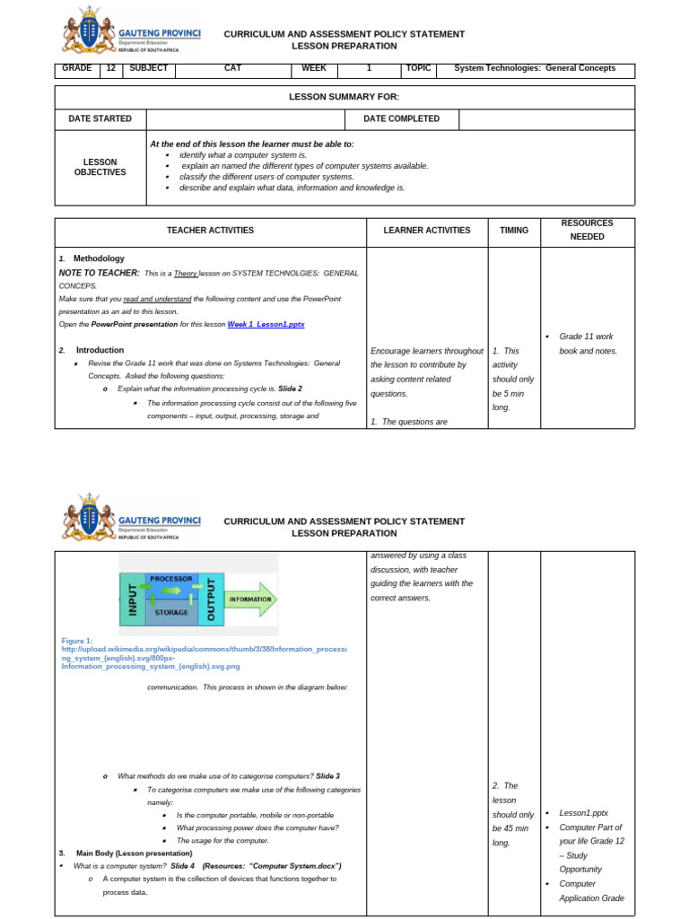 Grade 12 Term 1 Week 1 Lesson 1 - Types and Role | PDF | User ...