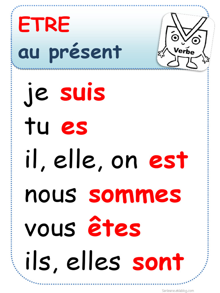 Conjugaison du verbe ÊTRE au présent | PDF
