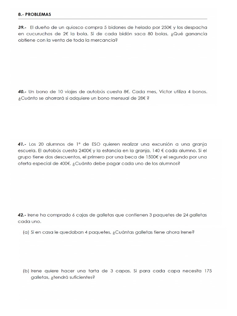 Ficha 6 Problemas finales | PDF