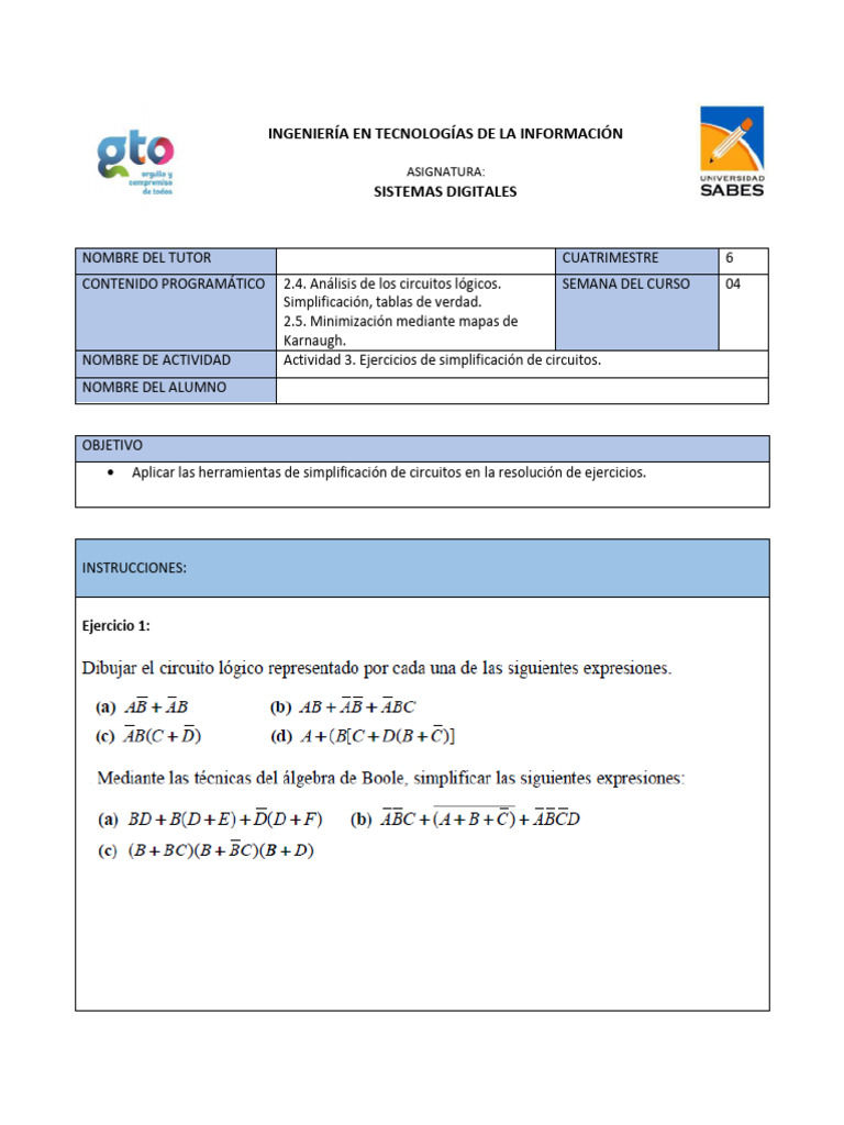 Actividad 3. Ejercicios de Simplificación de Circuitos | PDF
