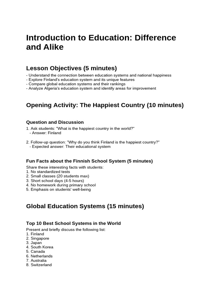 Introduction to Education | PDF