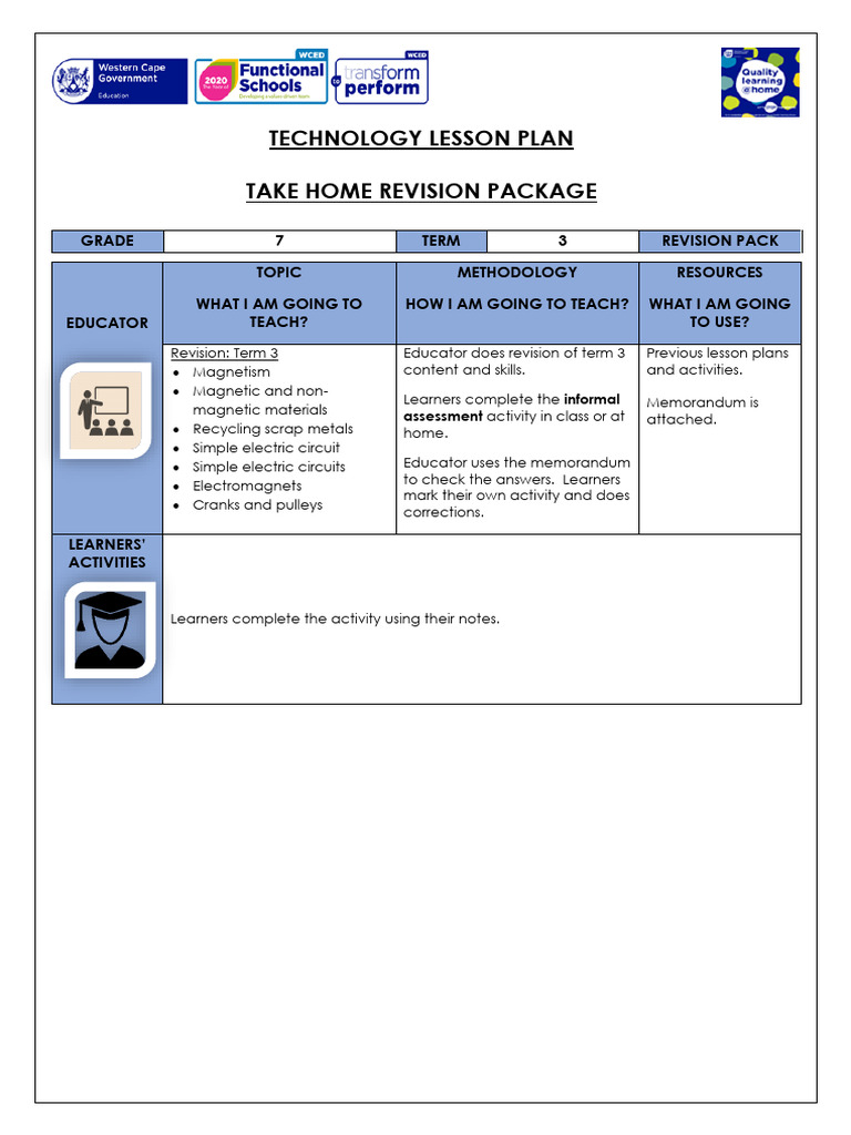 Grade 7 Term 3 Technology Revision | PDF | Machines | Switch