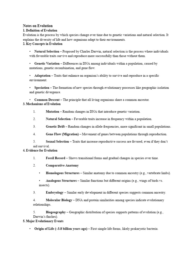 Evolution Document | PDF | Evolution | Natural Selection