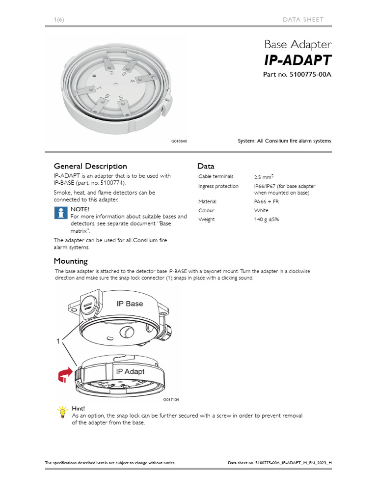 Consilium IP-ADAPT Adapter Data Sheet | PDF | Manufactured Goods ...
