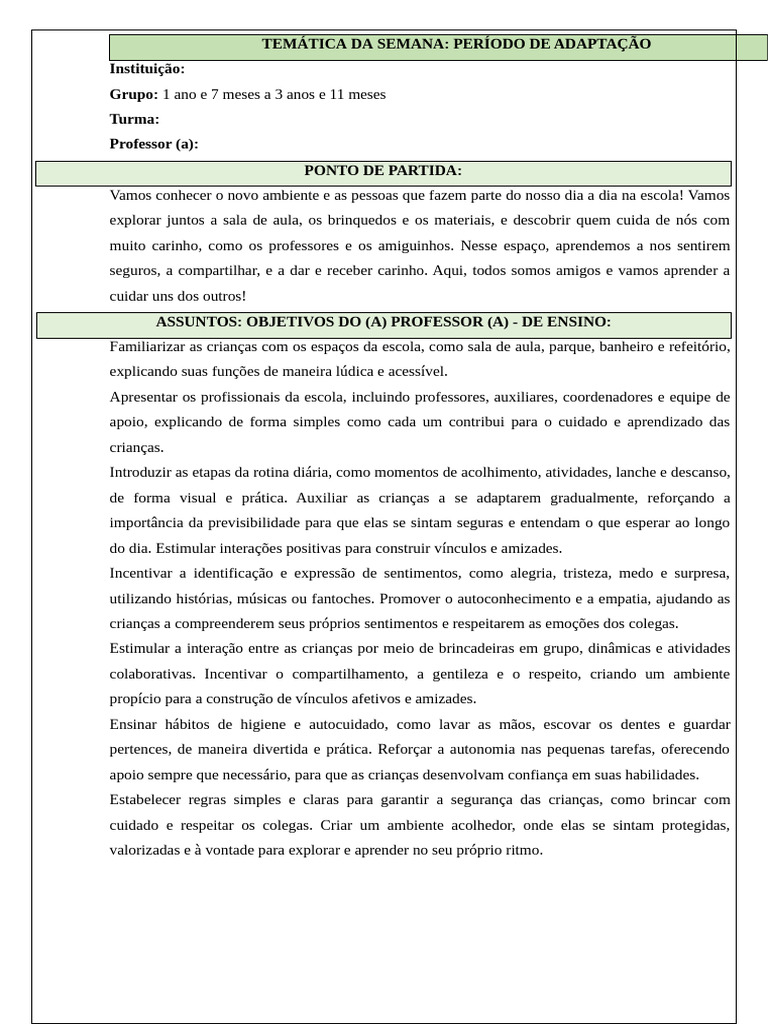sequencia didática educação infantil- | PDF | Família | Aprendizado