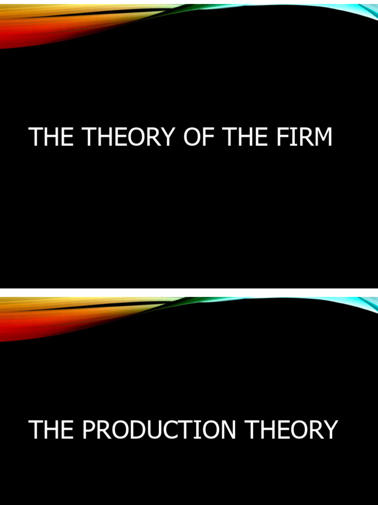 Theory of The Firm - Production Theory | PDF | Production Function | Factors Of Production