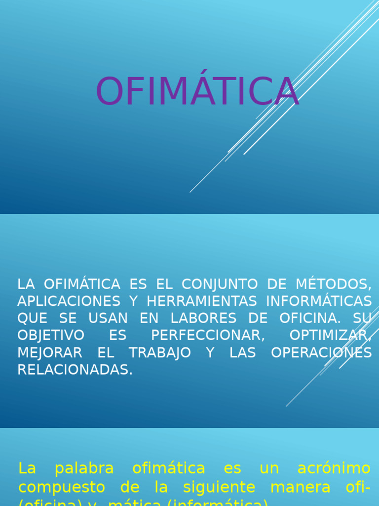 Introducción a la Ofimática y sus Herramientas | PDF