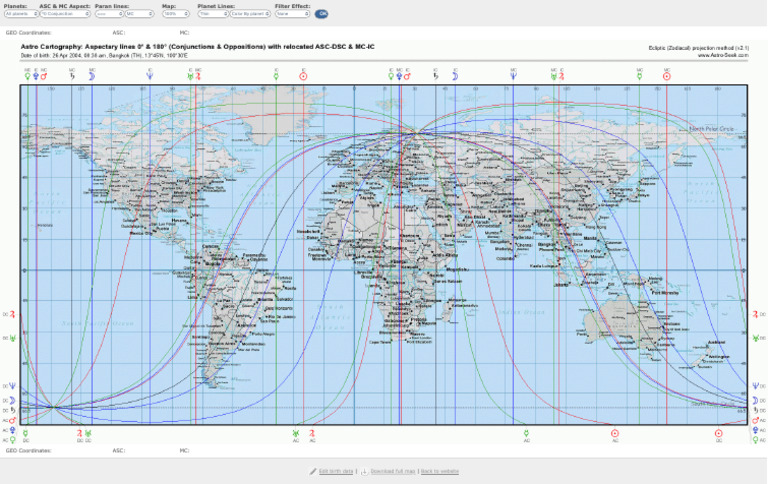 Planetary Aspect Map and Coordinates | PDF