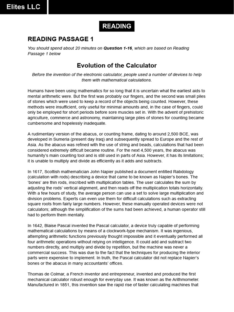 Evolution of Calculator Technology | PDF | Calculator | Arithmetic